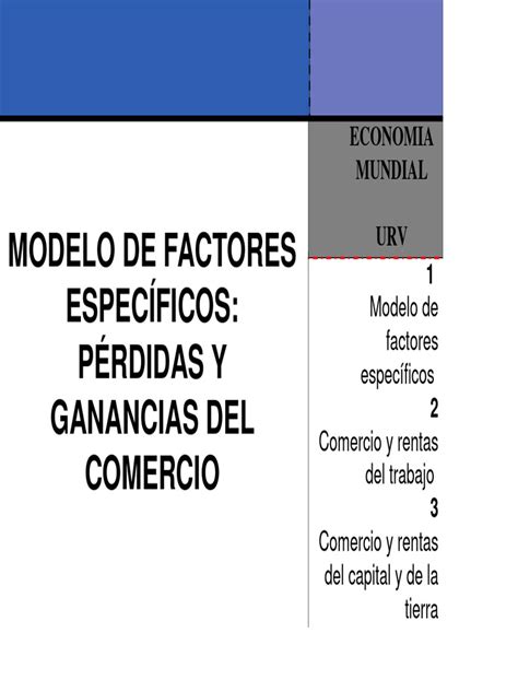 T 3 El Modelo De Factores Específicos Pdf Salario Costo De