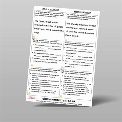 Year 3 What Is A Clause Application And Reasoning Resource Classroom