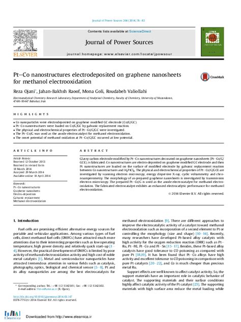 Pdf Ptco Nanostructures Electrodeposited On Graphene Nanosheets For Methanol Electrooxidation