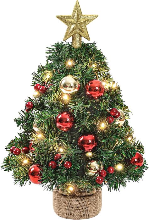 Amazon de Yorbay Mini Weihnachtsbaum mit Beleuchtung LED und weißem