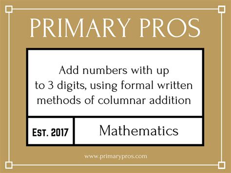Add Numbers With Up To 3 Digits Using Formal Written Methods Of