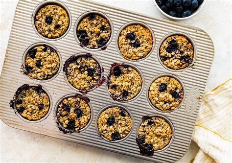 Lemon Blueberry Baked Oatmeal Cups Two Peas And Their Pod