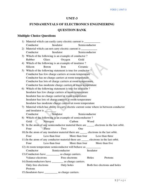 Unit 3 Question Bank Pdf Semiconductors Electrical Resistivity And Conductivity