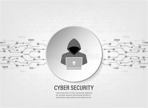 Internet Hacker On Binary Code Background Stock Vector Illustration
