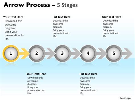 Arrow Process 5 Stages 23 PowerPoint Presentation Sample Example Of PPT Presentation