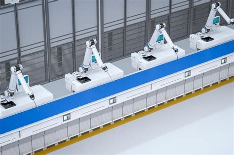 Premium Ai Image Automation Industry Concept With 3d Rendering Robot
