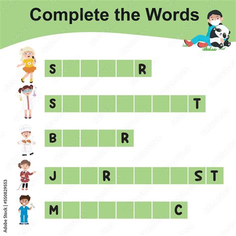What Letters Are Missing Complete The Missing Words Educational Word