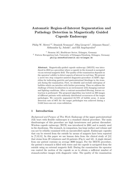 Pdf Automatic Region Of Interest Segmentation And Pathology Detection
