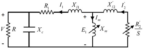 Equivelant Circuit With Ressitive Load And Excitation Reactance
