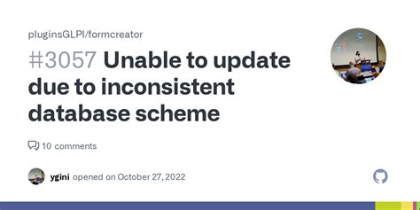 Unable To Update Due To Inconsistent Database Scheme · Issue 3057