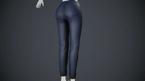 Female Dark Blue Ripped Jeans Pants Flippednormals