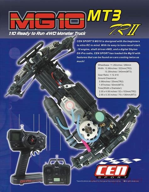 Cen Mg10 Mt3 Trii Instruction Manual • Rcscrapyard Radio Controlled Model Archive