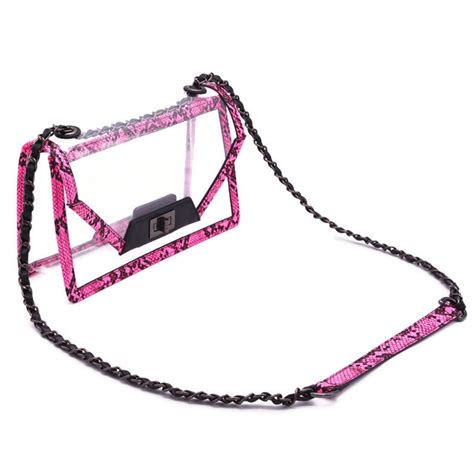 The Mama Cher Pink Python Policy Handbags Clear Bag Policy
