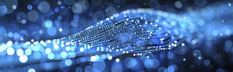 Abstract Blue Glowing Background With Digital Connections And Data Flow