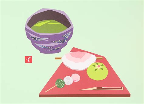 和菓子イラスト 和菓子と抹茶