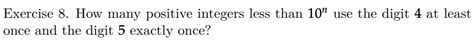 Solved Exercise 8 ﻿how Many Positive Integers Less Than