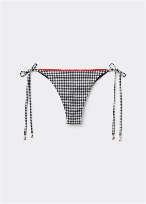 Tie Brazilian Bikini Bottoms Cherry Vichy Calzedonia