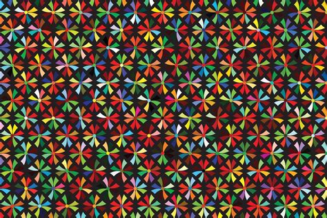 Illustration Pattern Abstract Geometric Style Repeating Of Abstract Multicolor Flower Shape On