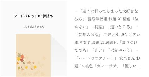 コナン夢 沖矢昴 ワードパレットdc夢詰め しらす刻み丼大盛りの小説 Pixiv