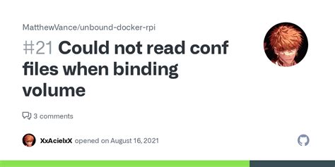 Could Not Read Conf Files When Binding Volume · Issue 21 · Matthewvanceunbound Docker Rpi · Github