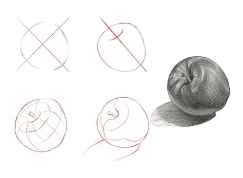 HOW TO DRAW AN APPLE STEP BY STEP DRAWING TUTORIAL