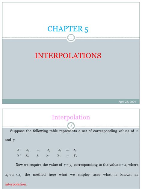 Numeric Ppt Chapter 5 Pdf Interpolation Algorithms