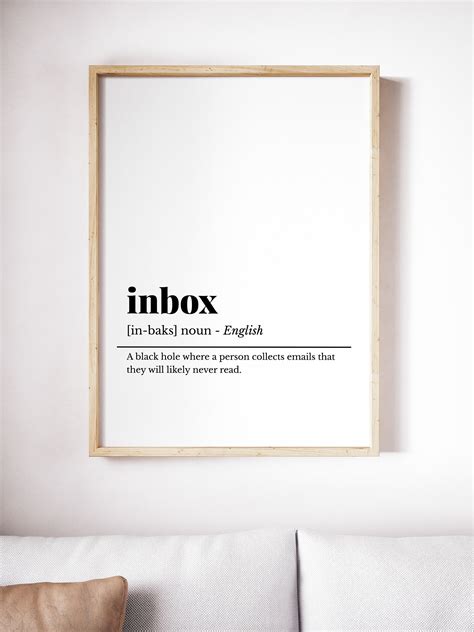 Funny Home Office Poster Inbox Definition Print Office Wall Etsy Uk