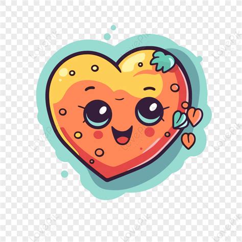 만화 귀여운 딸기 모양의 심장 벡터 상표 Png 일러스트 무료 다운로드 Lovepik