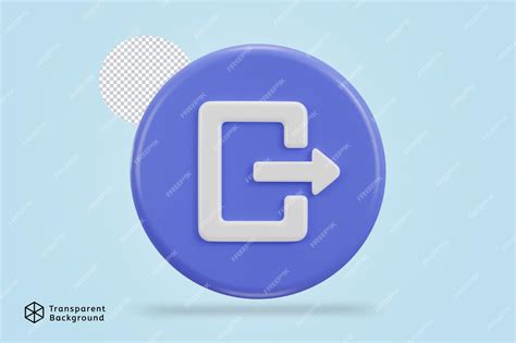 Premium Psd Exit Button Emergency Icon 3d Rendering Illustration