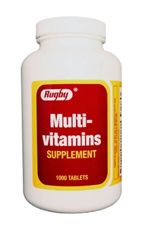 Rugby Multivitamins Tab Ascorbic Acid 38 Mg Red 1000 Tablets Upc