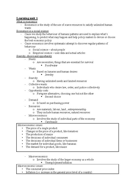 Learning Unit 1 Summary Notes On Lu 1 Learning Unit 1 What Is