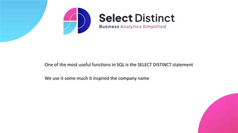 Sql Select Distinct Statement Ppt