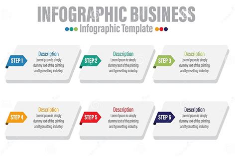 Six Rectangle Timeline Steps Or Option Workflow Infographic Plan Concept Design Vector With