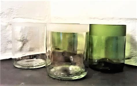 Set Of 2 Recycled Wine Bottle Tumblers With ‘frosted Rims Estuary Home