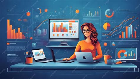 Premium Ai Image Computer Screens Modern Infographic Statistics And