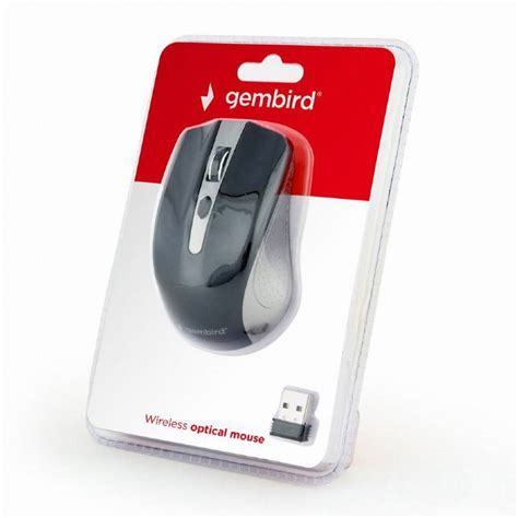 Gembird MUSW-4B-04-GB Mouse Radio Optical Grey, Black 4 Buttons 1600 dpi