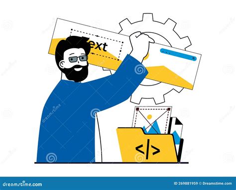Web Development Concept With Character Situation Vector Illustration