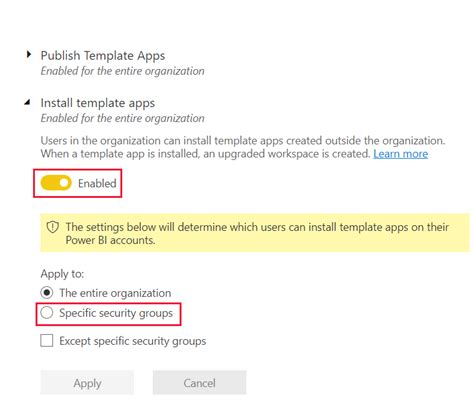 模板应用管理员设置 power bi microsoft learn
