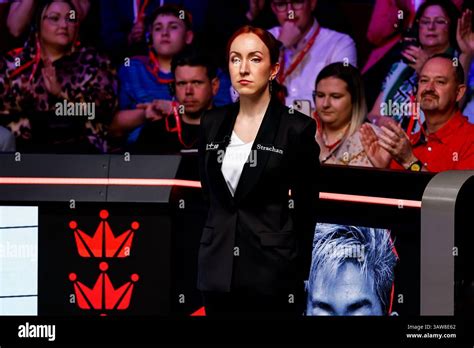 Referee Malgorzata Kanieska During The 2025 Halo World Snooker Championship Round 1 Match At The