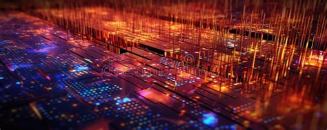 Abstract Background With A Mosaic Of Digital Circuitry And Binary Code