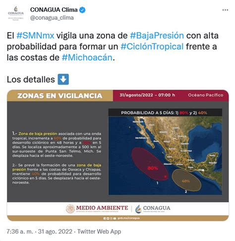 Clima Prevén formación de dos ciclones que dejarían más lluvias en