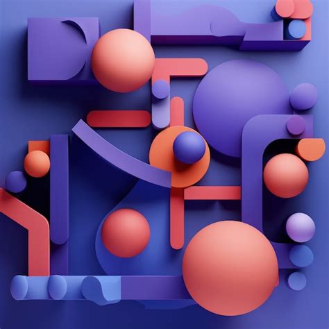 Abstract Art Made From 3d Geometric Shapes Ai Generated Image