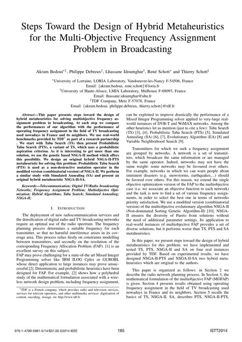 pdf steps toward the design of hybrid metaheuristics for the multi