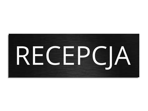 Tabliczka na drzwi RECEPCJA 8x24cm antracyt biała 10933733172