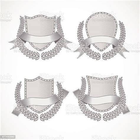 벡터 세트마다 실즈 Laurel Wreaths 및 리본 0명에 대한 스톡 벡터 아트 및 기타 이미지 0명 2015년 개체