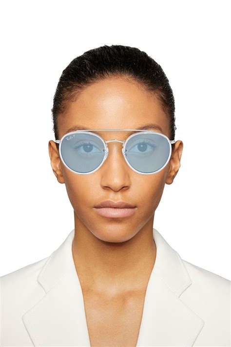 Ray Ban Round Frame Silver Tone Sunglasses The Outnet