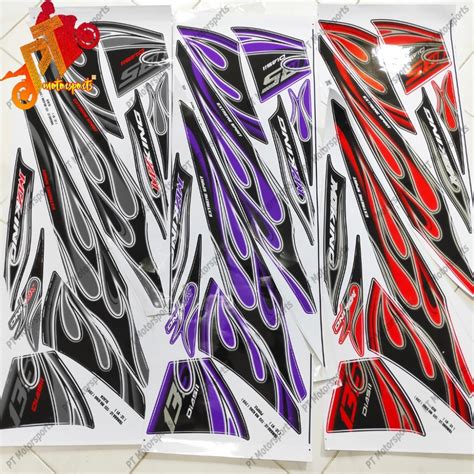 Ready Stock Lc V1 V2 V3 V4 V5 V6 V7 Body Sticker Stripe Api Grey Red