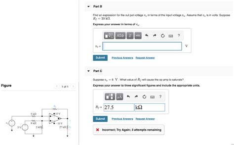 Solved Part B Find An Expression For The Output Voltage V