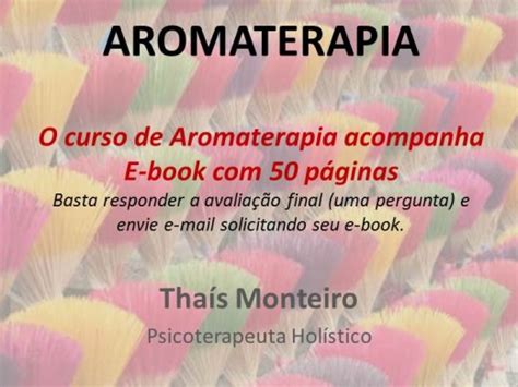 Curso a Distância de AROMATERAPIA USO DOS ÓLEOS ESSENCIAIS Buzzero