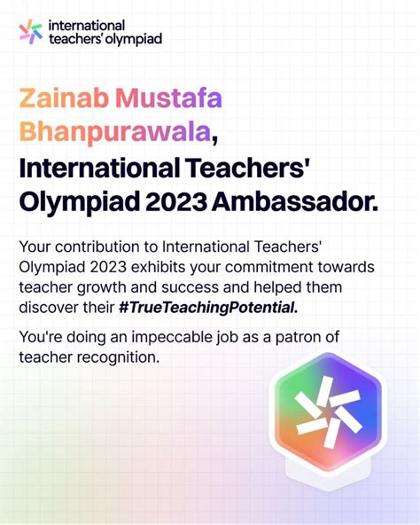 Zainab Bhanpurawala On Linkedin Trueteachingpotential Education Teachersolympiad